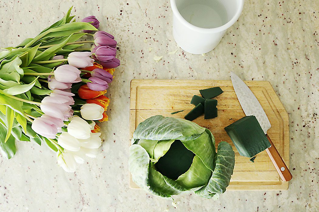 DIY: Tulip Cabbage Flower Arrangement for Easter - Darling Darleen | A ...
