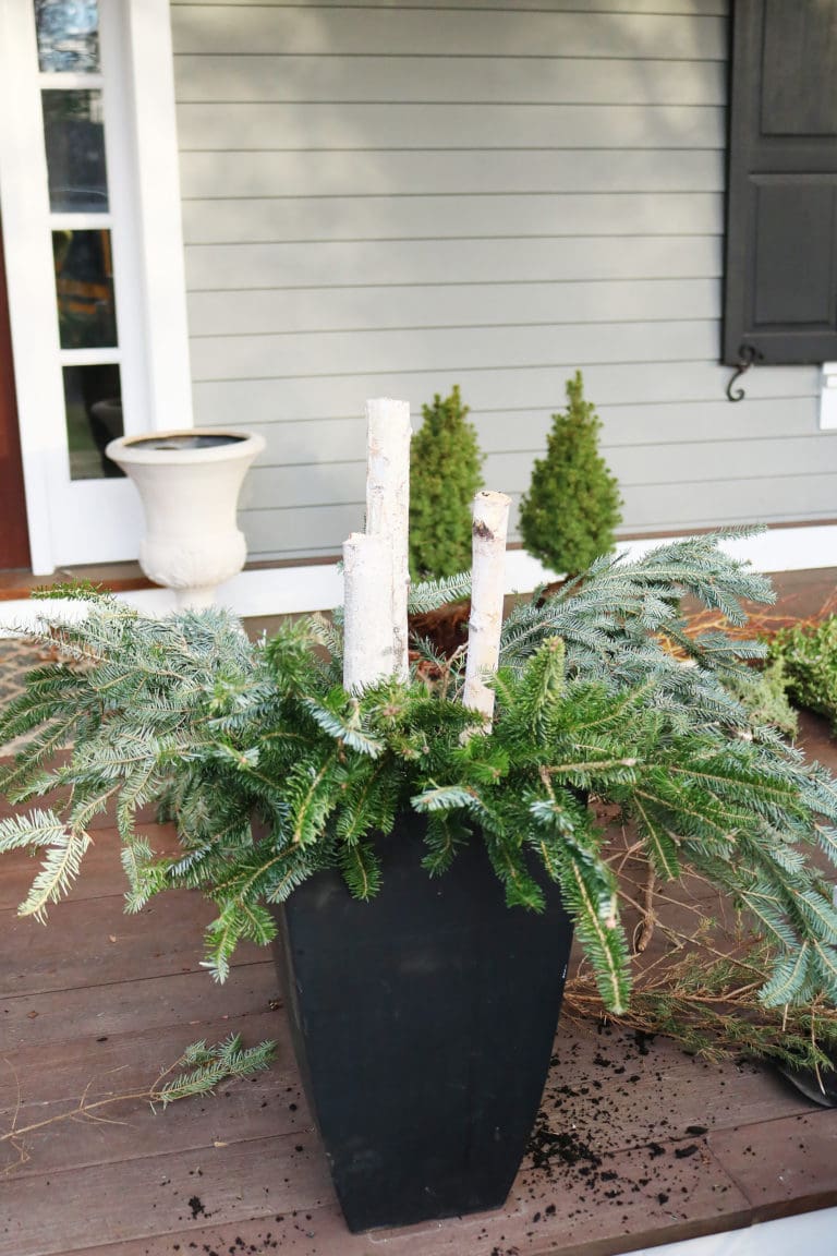 Outdoor Winter Birch Planters - Darling Darleen | A Lifestyle Design Blog