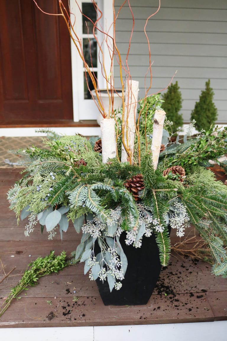 Outdoor Winter Birch Planters - Darling Darleen | A Lifestyle Design Blog