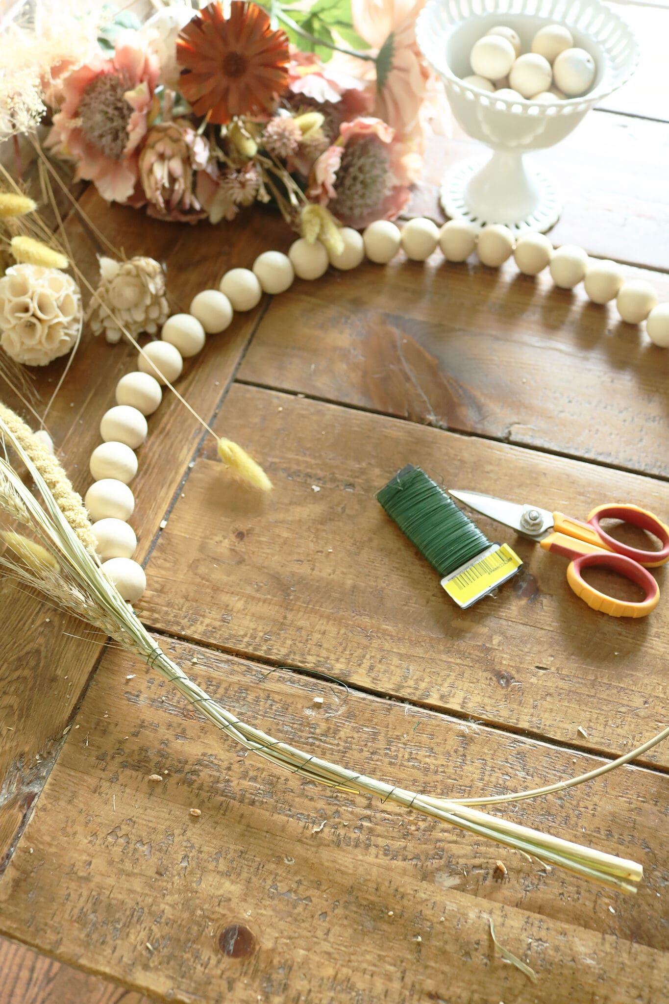 Wooden Bead Fall Wreath - Darling Darleen | A Lifestyle Design Blog